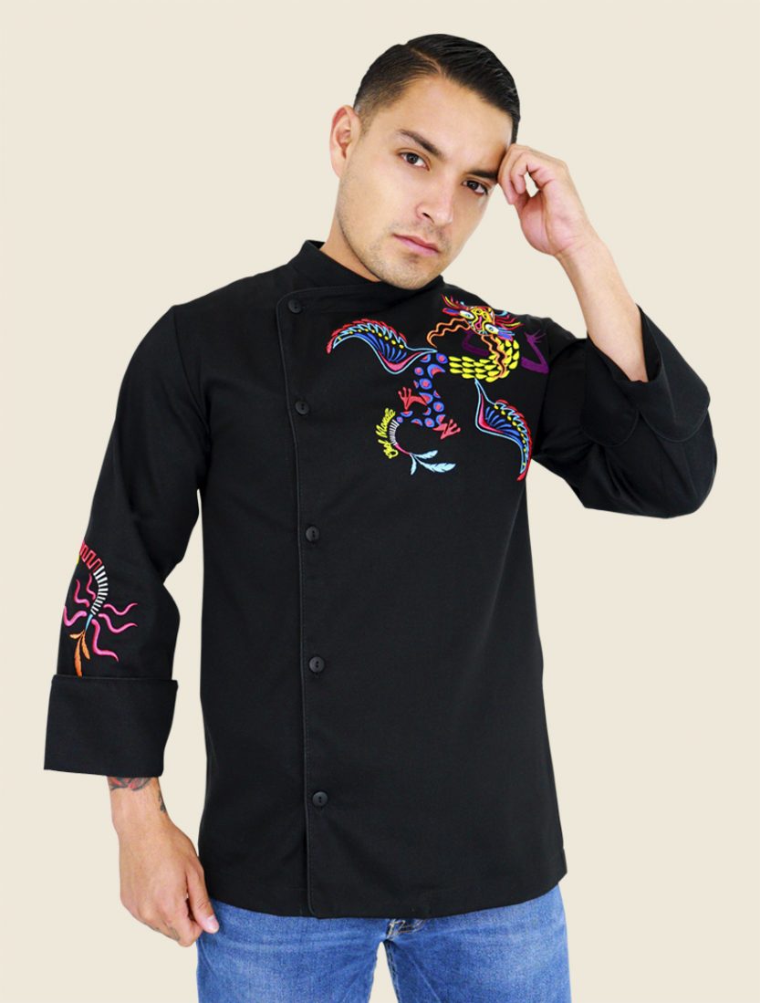 Mandil Peto Básico Negro Caballero - MondaChef