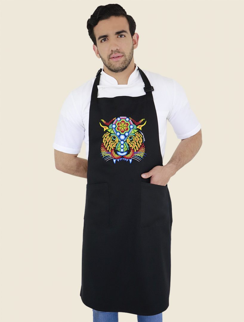 Mandil Peto Huichol Negro Caballero - MondaChef