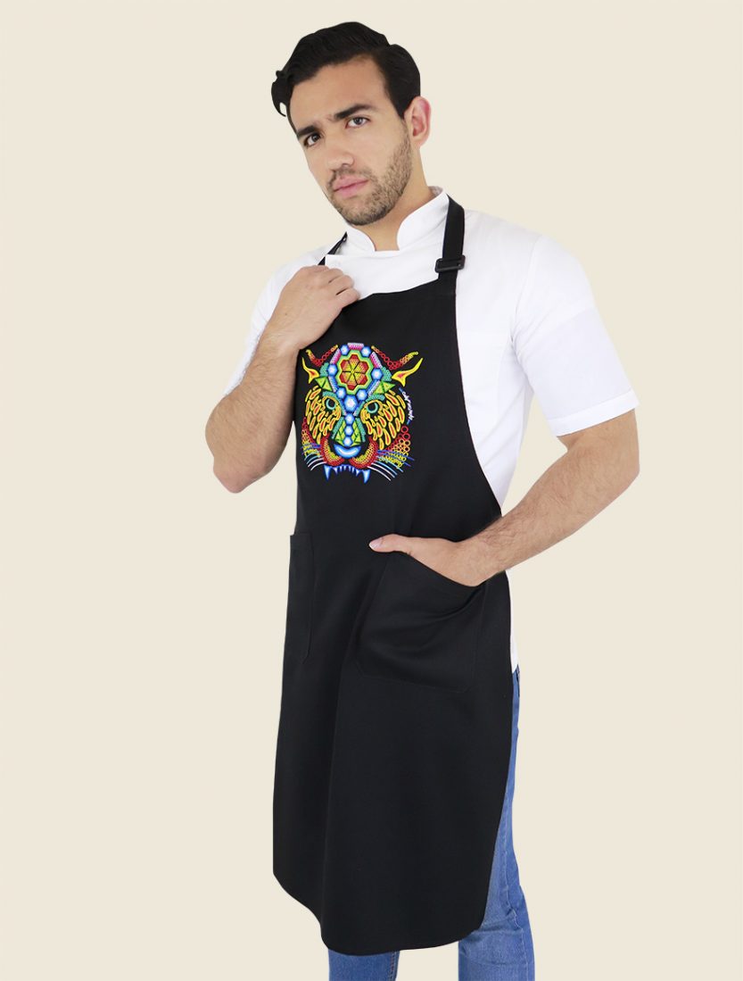 Mandil Peto Huichol Negro Caballero - MondaChef