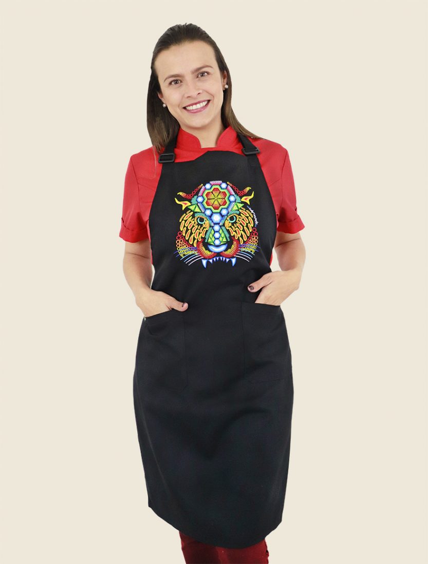 Mandil Peto Huichol Negro Dama - MondaChef