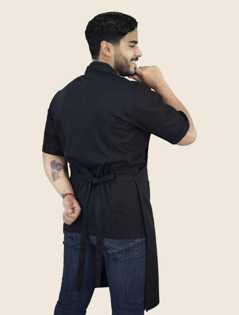 Mandil Peto Básico Negro Caballero - MondaChef