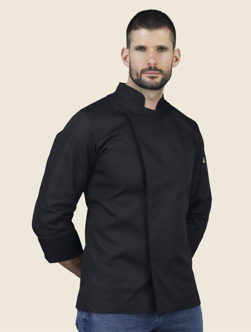 Filipina Clásica Negra Caballero - MondaChef