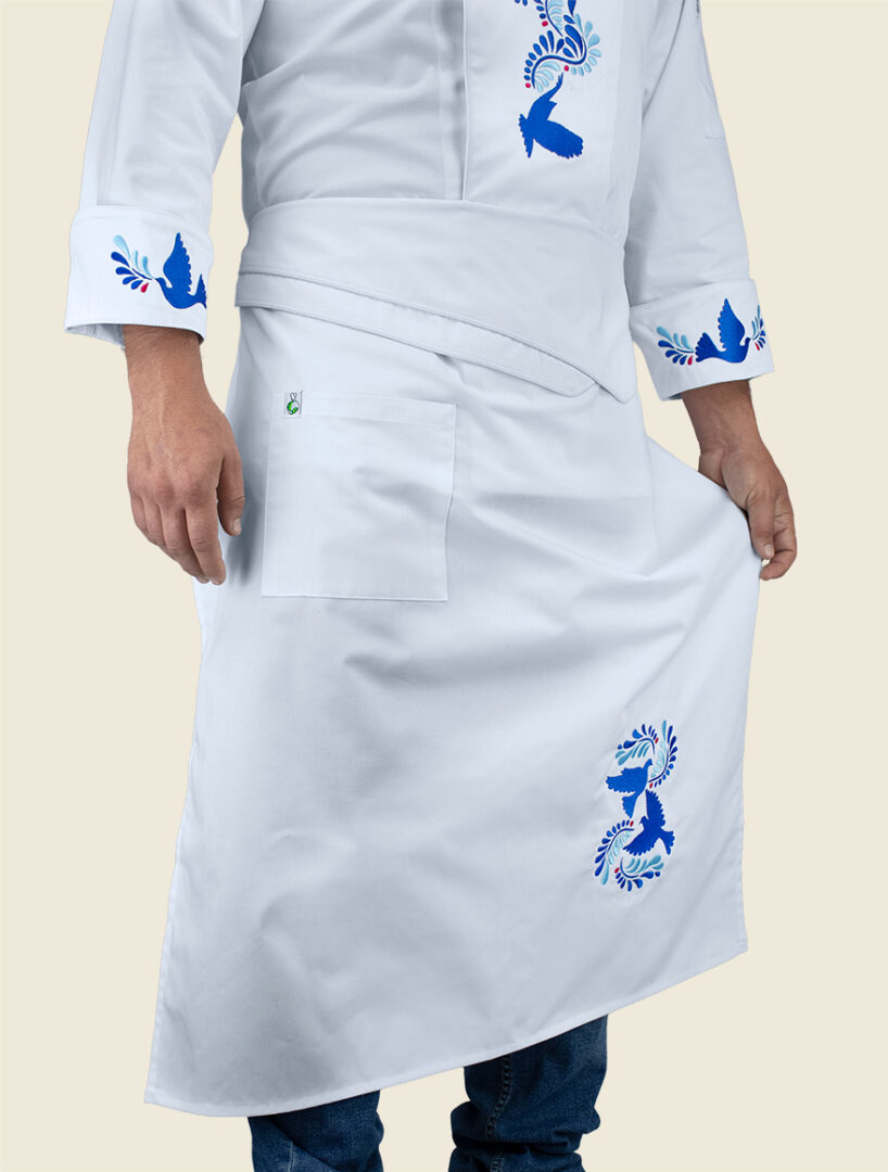 Mandil Largo Talavera 2 Blanco Caballero - MondaChef