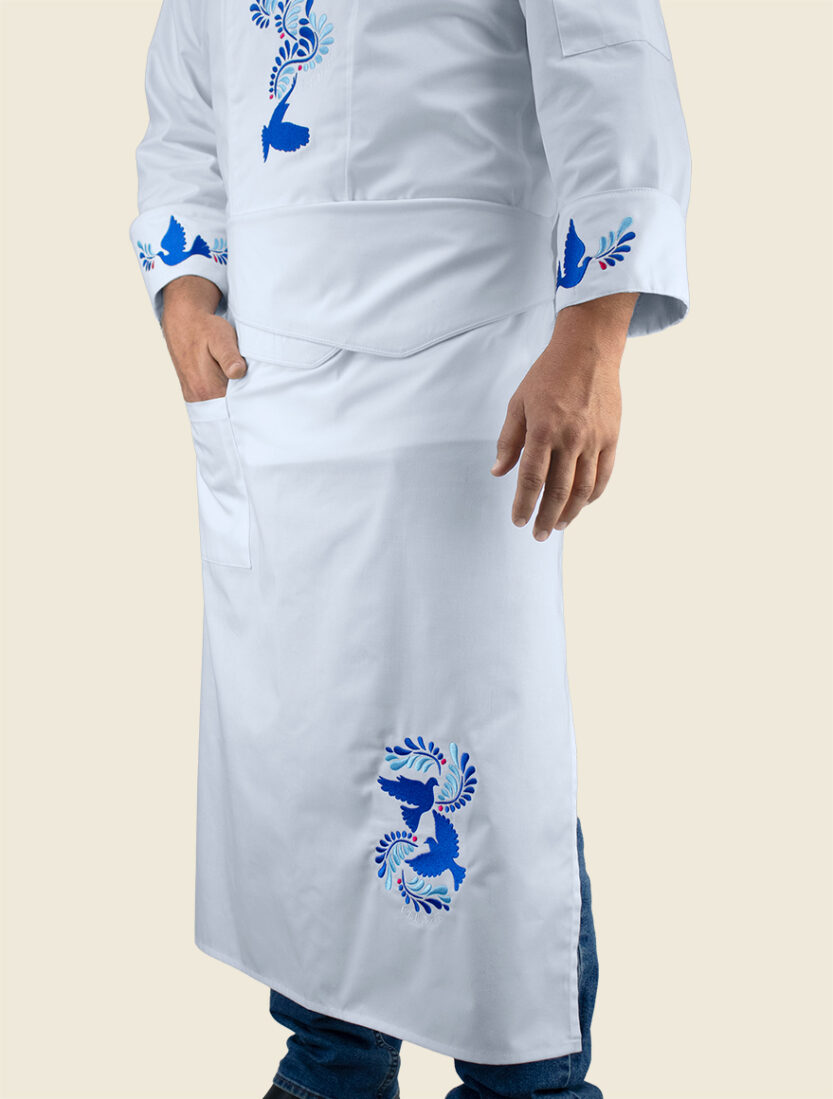 Mandil Largo Talavera 2 Blanco Caballero - MondaChef