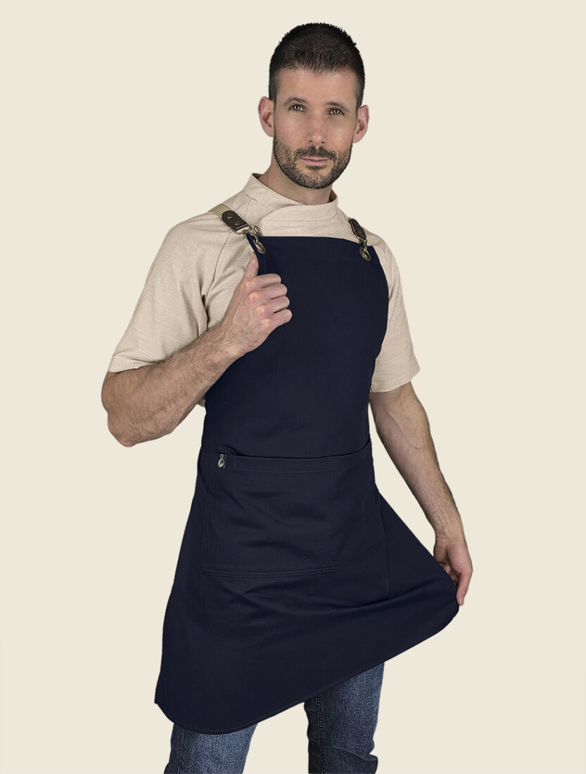 Mandil Peto Nodo Azul Marino Caballero - MondaChef